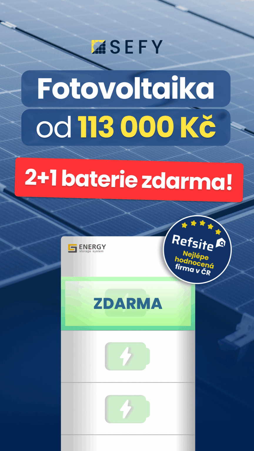 Zafixujte si aktuální dotaci - Fotovoltaika od SEFY